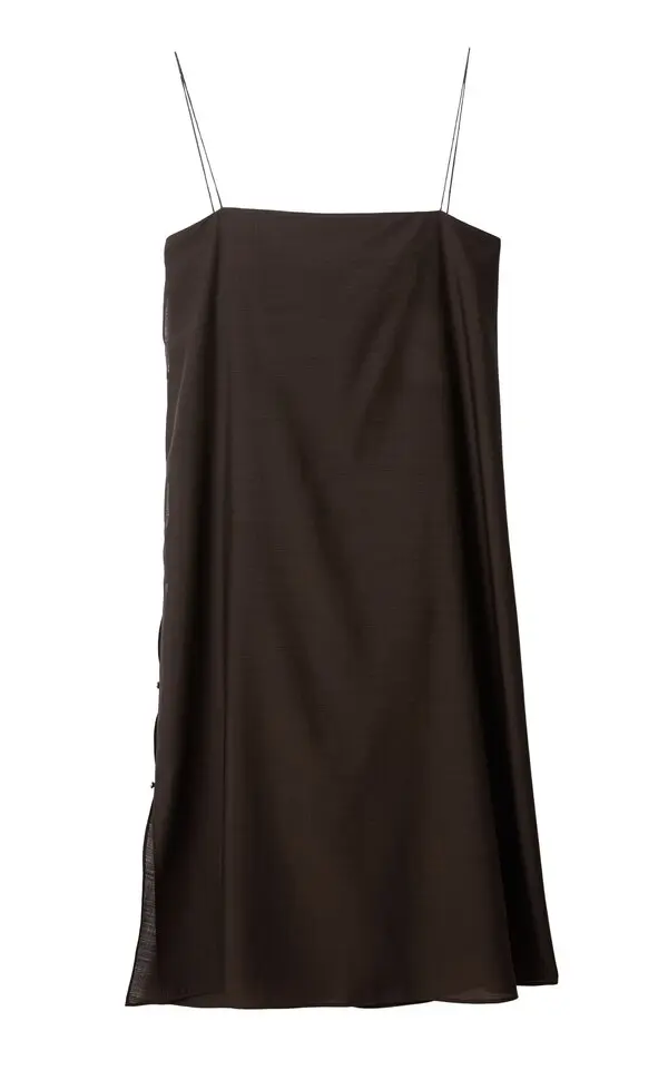 Jacquemus The Isola Pleated Virgin-wool Mini Dress - Brown