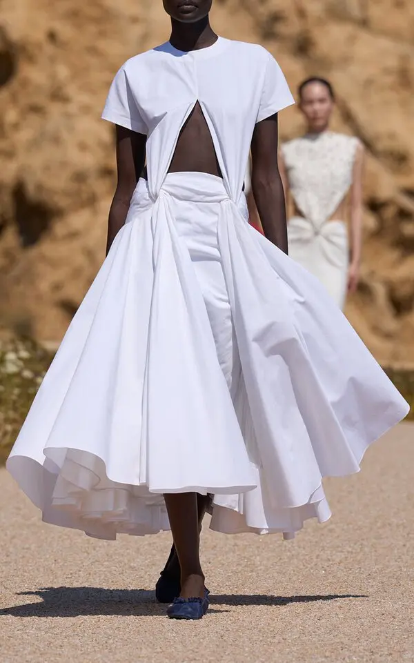 Jacquemus The Evisa Cutout Cotton Midi Dress