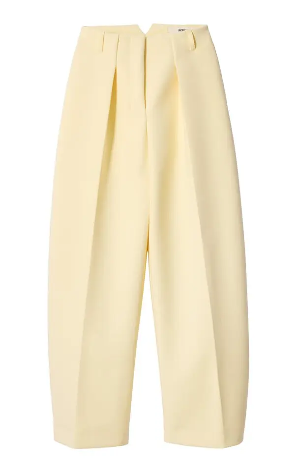 Jacquemus The Ovalo Pleated Cotton Barrel-leg Pants
