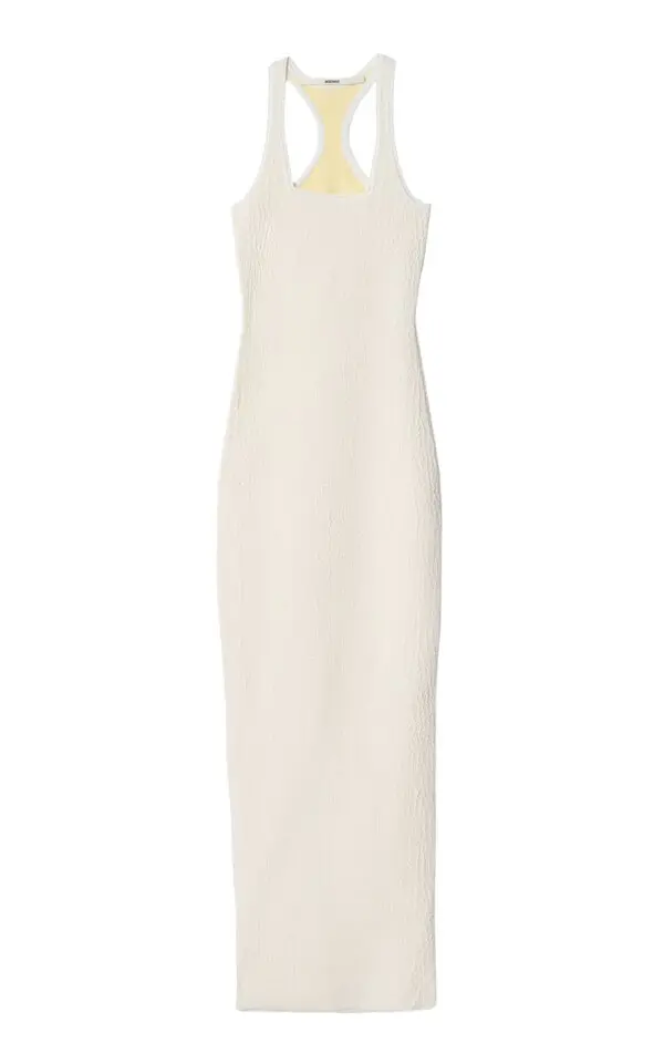 Jacquemus The Scala Racerback Stretch-knit Maxi Dress - Off-white