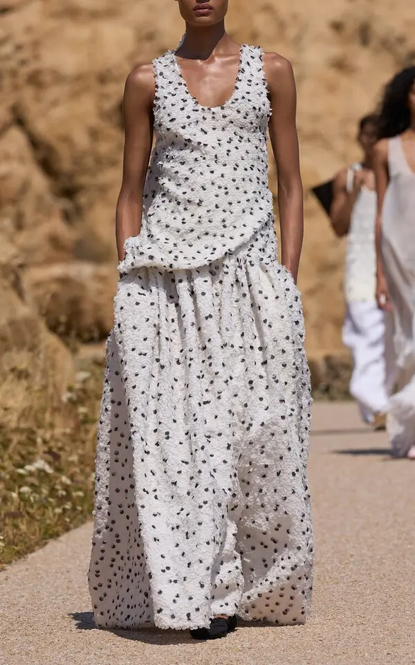Jacquemus The Marcel Embroidered Silk Top - Black/white
