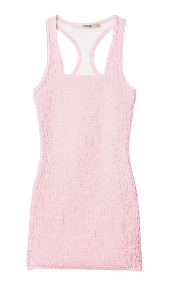 Jacquemus The Scala Racerback Stretch-knit Mini Dress - Light Pink