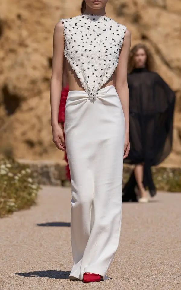 Jacquemus The Pitaya" Polka-dot Cotton-blend Maxi Dress - Black/white