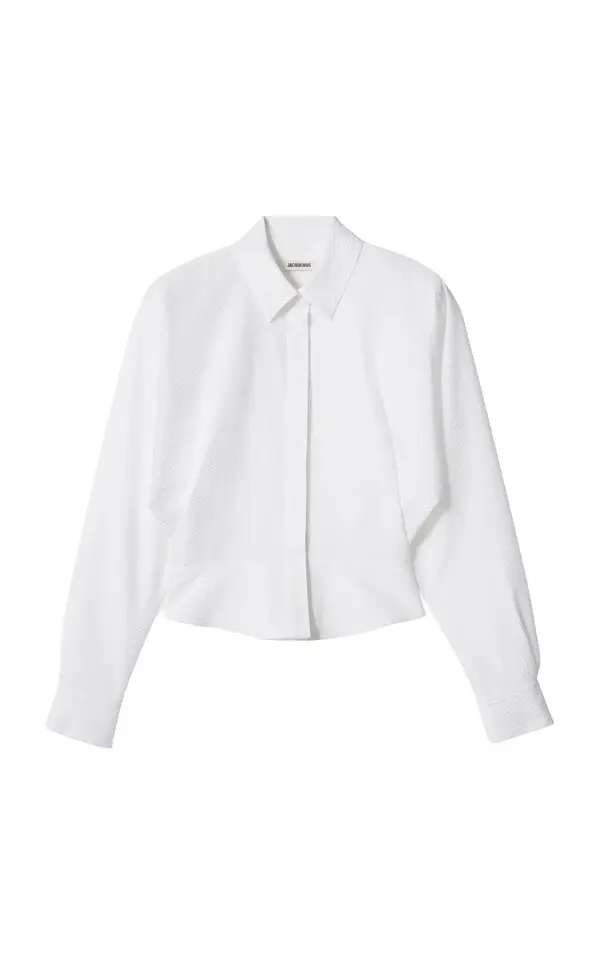 Jacquemus Riva Collared Cotton Shirt - White