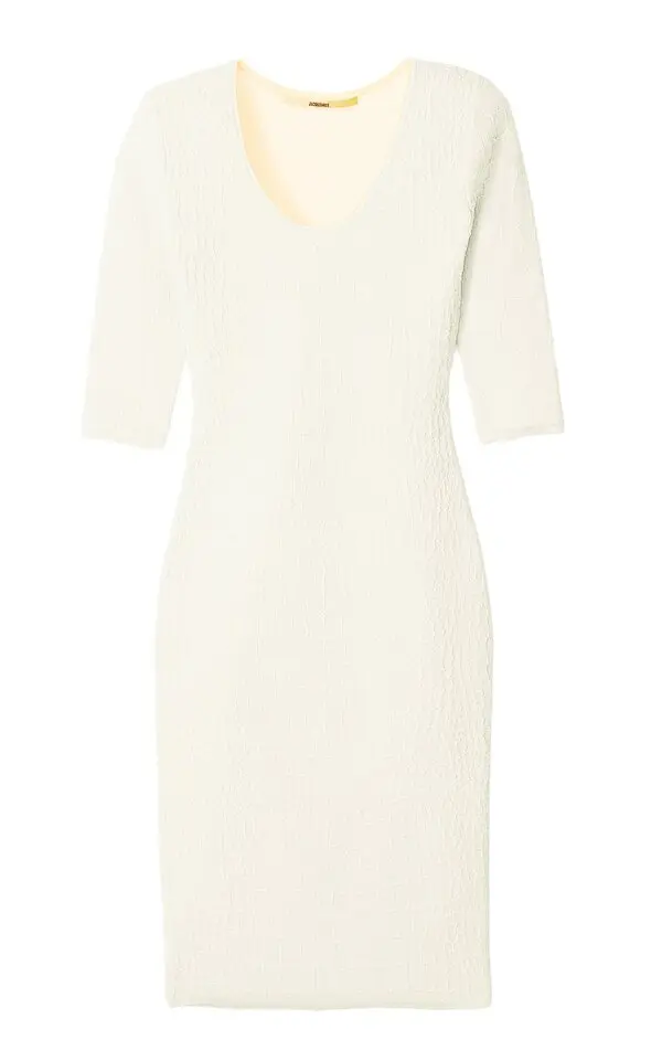 Jacquemus The Scala Scoop-neck Midi Dress - White