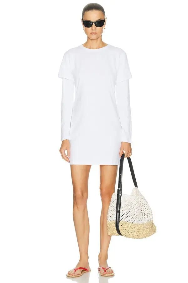 LESET Margo Layered Mini Dress - White