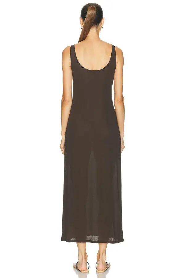 LESET Milo Scoop Tank Dress In Brown