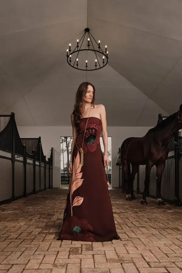Johanna Ortiz Petals Dress - Ecru/black