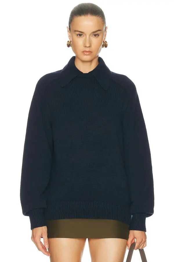 Khaite Jackson Cashmere Sweater In Navy - Midnight Navy