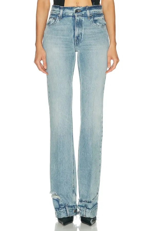 HAIKURE Flora Cut Flare Leg Jeans - Pollock