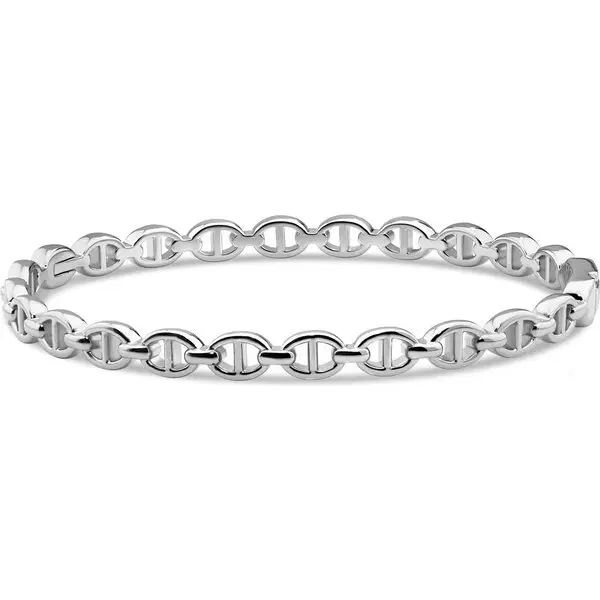 DEVATA Mariner Anchor Chain Bangle Bracelet - Silver