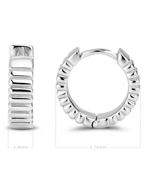 DEVATA Ribbed Hoop Earrings