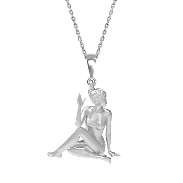 NOWART JEWELRY Ardha Matsyendrasana Yoga Pose Necklace - Silver