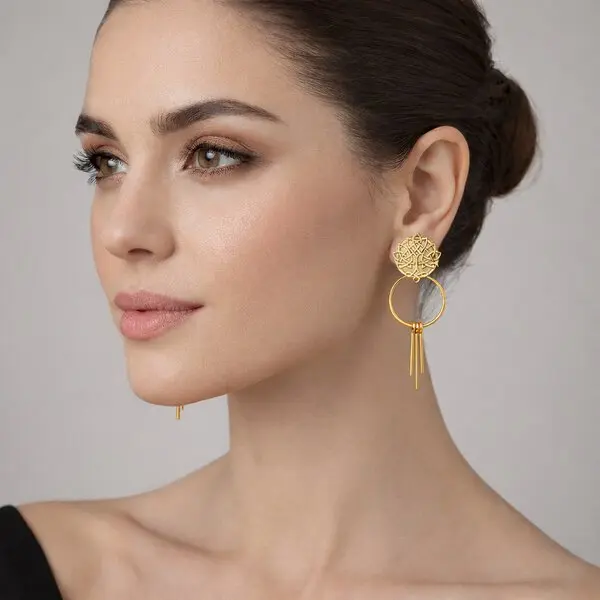 NOWART JEWELRY Viking Tree Of Life Plated Sterling Silver Earrings - Gold