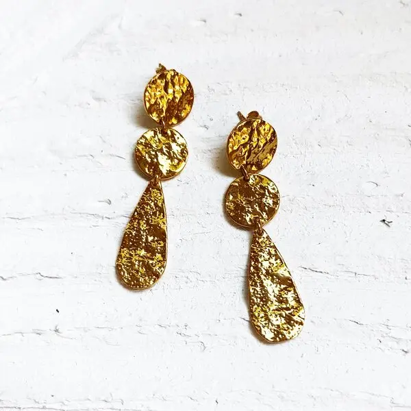 NOWART JEWELRY Hammered Teardrop Earrings