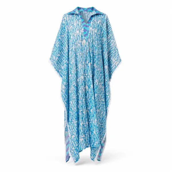 CASA ATELIER BY FERDINANDO FUSCO Poseidon Cover Up In Cotton - Blue/purple