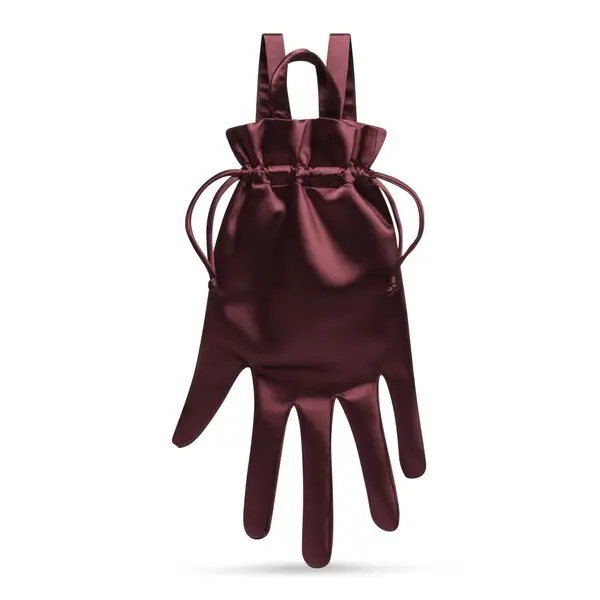 Lulu Guinness Burgundy Satin Hand Backpack - Red