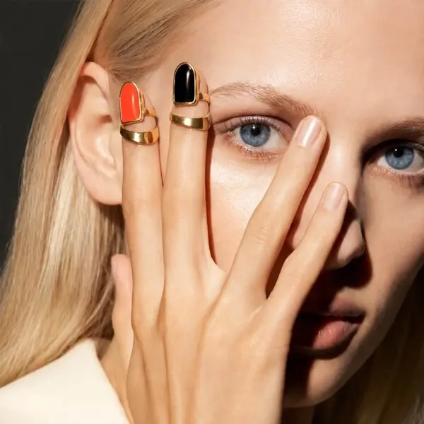 NOWART JEWELRY Enamel Nail Ring - Black