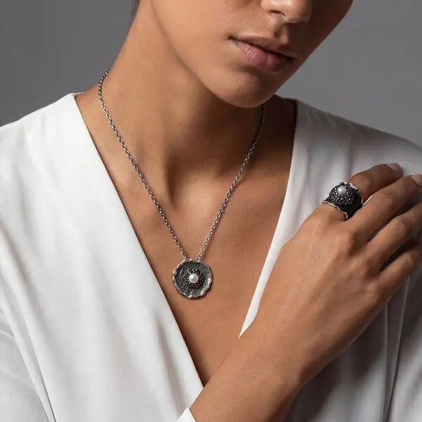 NOWART JEWELRY Pearl And Hematite Necklace - Black