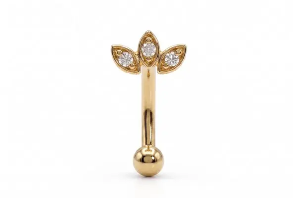 Zahav Jewelry 14k Solid Yellow Cz Flower Rook Cartilage Piercing - Gold