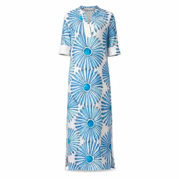 CASA ATELIER BY FERDINANDO FUSCO Anchovy V Caftan In Linen - White