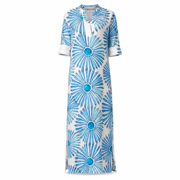 CASA ATELIER BY FERDINANDO FUSCO Linen V-neck Caftan