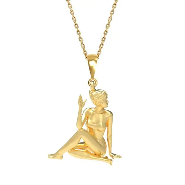 NOWART JEWELRY Ardha Matsyendrasana Pose Pendant Necklace - Gold