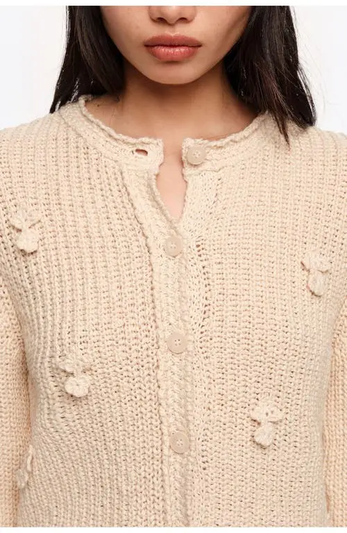 Bimba Y Lola Cotton Cardigan With Bobble Detail