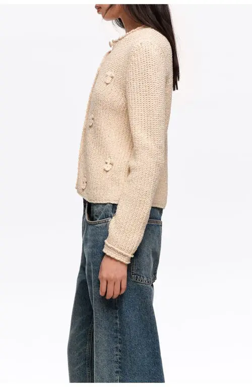 Bimba Y Lola Cotton Cardigan With Bobble Detail