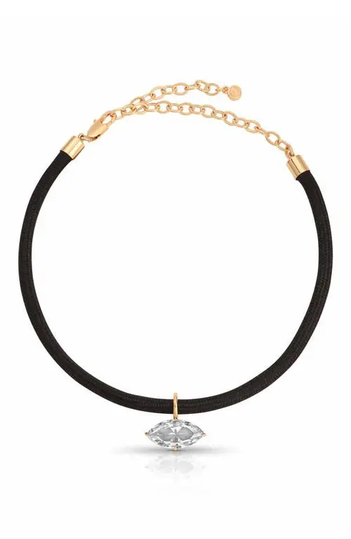 Ettika Statement Marquise Crystal Choker - Clear