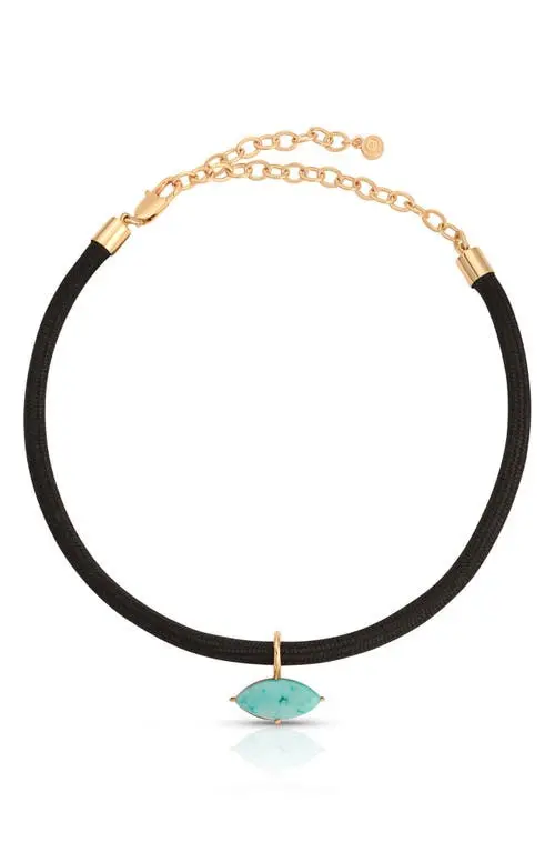 Ettika Statement Marquise Crystal Choker - Turquoise