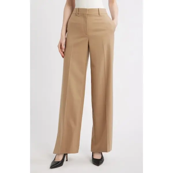 Theory Mid Rise Wide Leg Pants - New Camel