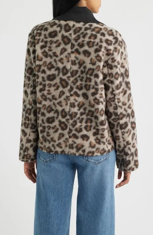 Bernardo Crop Flannel Jacket - Leopard