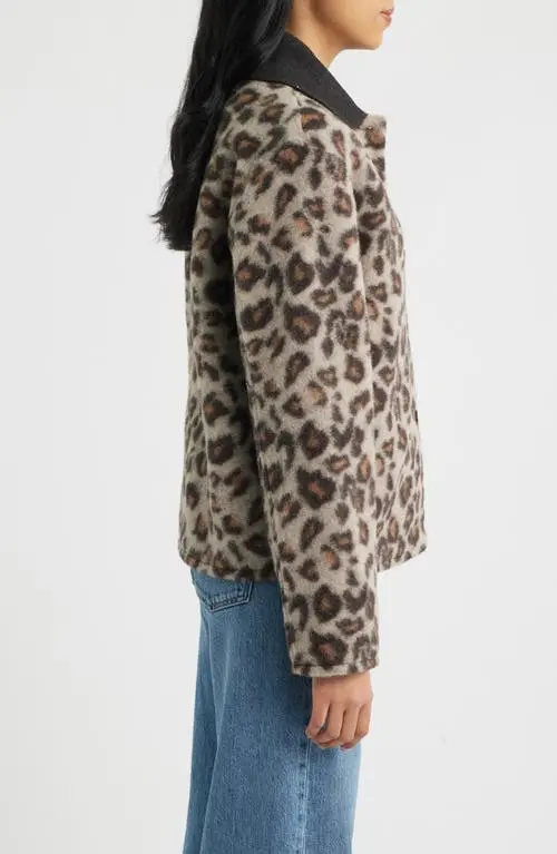 Bernardo Crop Flannel Jacket - Leopard