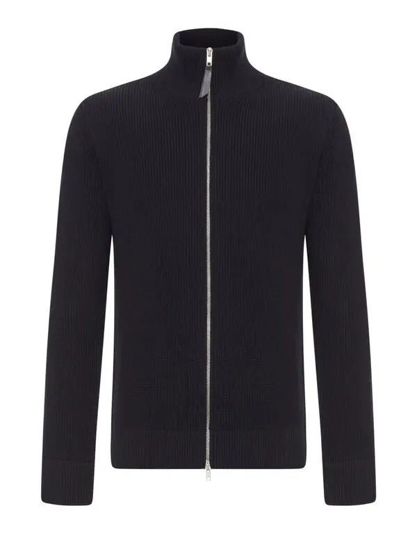 MAISON MARGIELA Jersey Knit Cardigan With Zip - Black