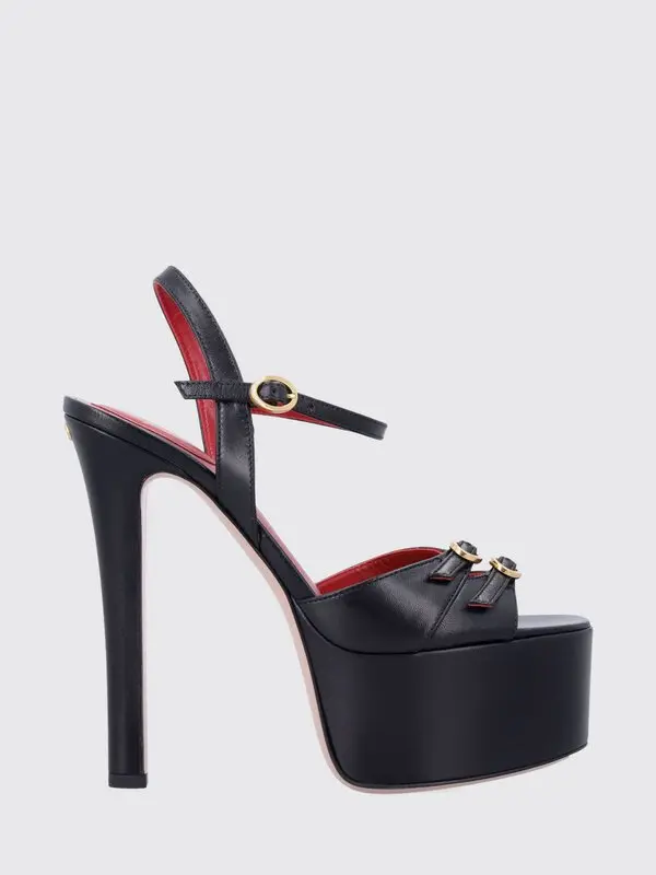 Valentino Garavani Crasher Leather Stiletto Platform Sandals - Black