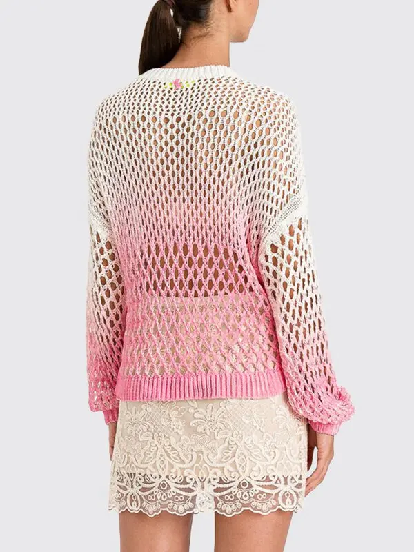 TWINSET Mesh Cotton Knit Top - Pink