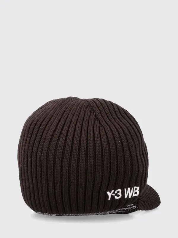 Y3 Ribbed Merino Wool Cap With Embroidered Logo And Visor