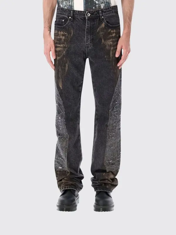 WHO DECIDES WAR Straight Fit Mid-rise Graphic Print Jeans - Denim