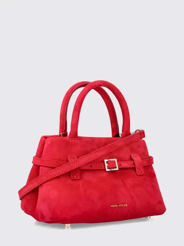 Manu Atelier Le Cambon 20 Mini Suede Handbag With Removable Strap