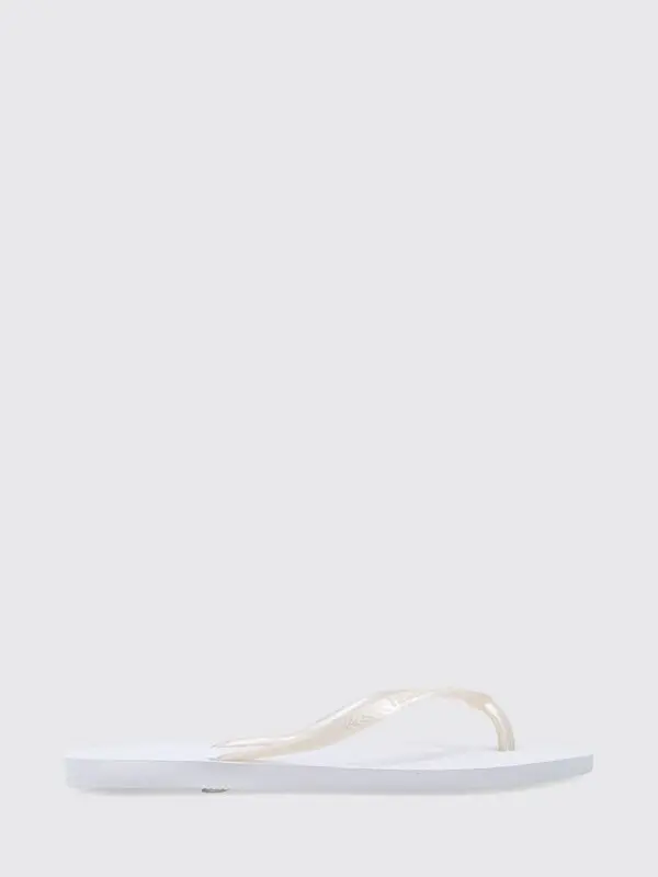 Havaianas Slim Rubber Thong Sandals With Low Heel And Tone-on-tone Logo - White