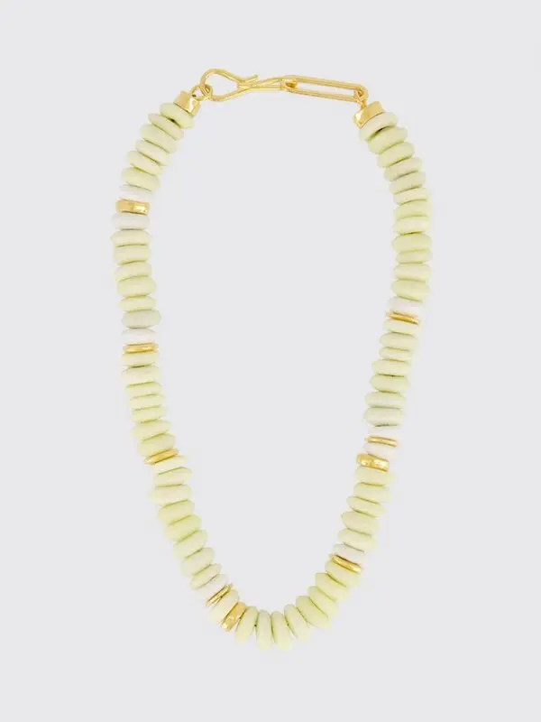 LIZZIE FORTUNATO Laguna Choker Necklace In Recycled Glass And Brass - Lemon