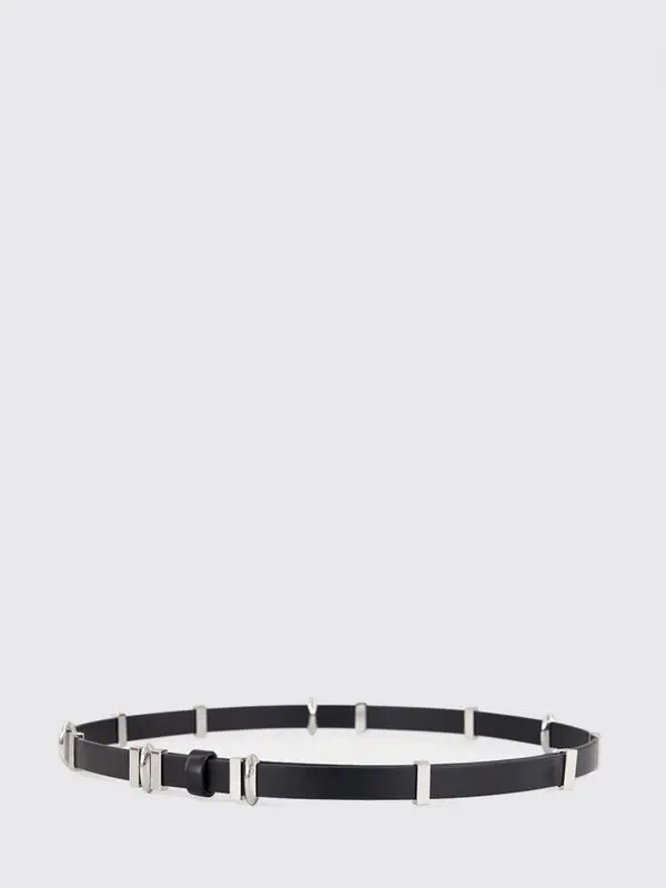 Benedetta Bruzziches Adjustable Leather Belt With Metal Plaque - Black