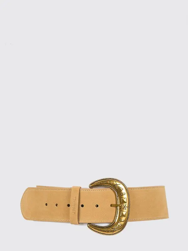 TWINSET Suede Belt With Embellished Buckle - Rope