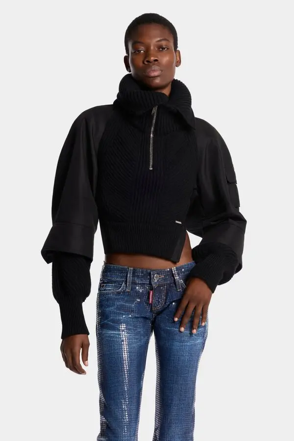 Dsquared2 Snowball Knit Kaban" Cropped Jacket
