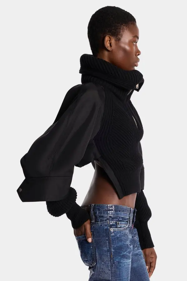 Dsquared2 Snowball Knit Kaban" Cropped Jacket