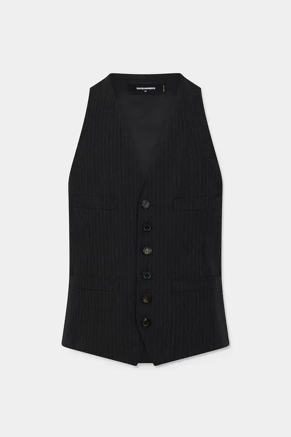 Dsquared2 Striped Oversized Wool Vest