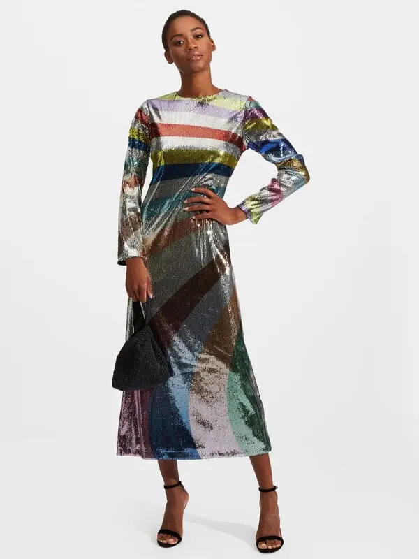 La DoubleJ Supremes Swing Paillette Midi Dress