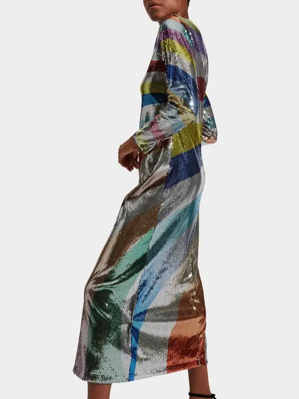 La DoubleJ Supremes Swing Paillette Midi Dress