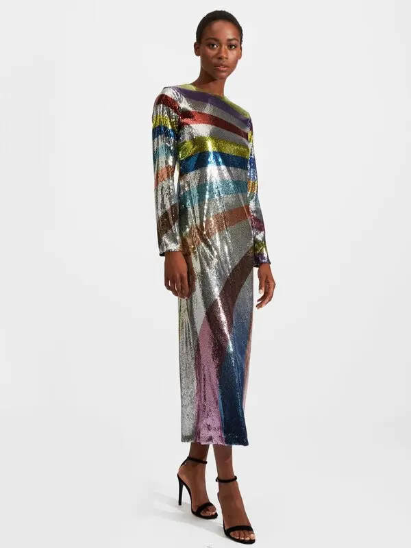 La DoubleJ Supremes Swing Paillette Midi Dress
